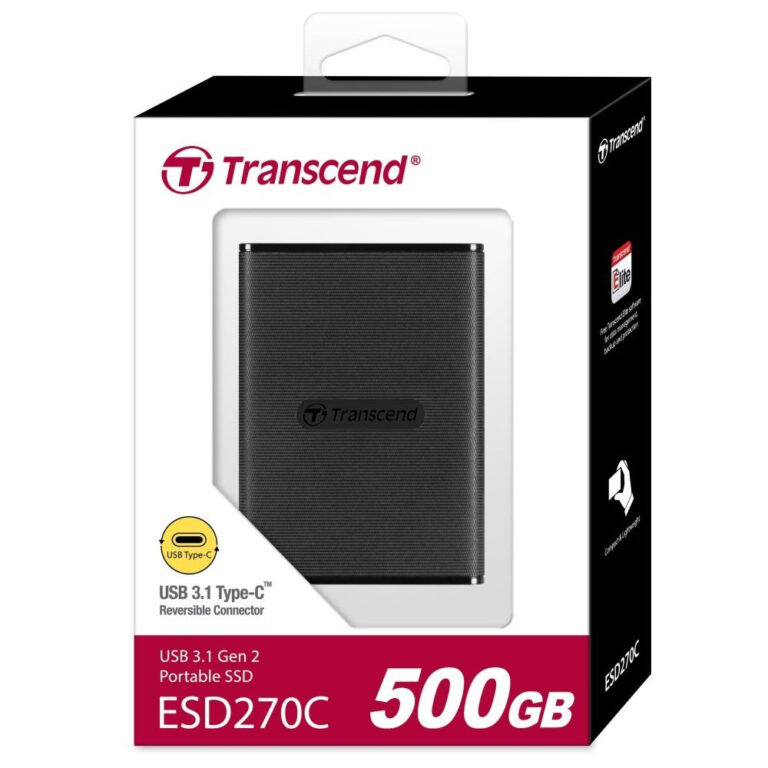Disque Dure Externe SSD 500 Go Transcend ESD270C USB 3.1 Type-C - 2024 ...