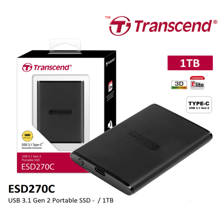 Disque Dure Externe SSD 1To Transcend ESD270C USB 3.1 Type-C - 2025 ...
